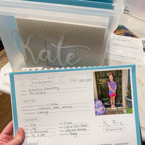 School Memory Folder Template - Etsy