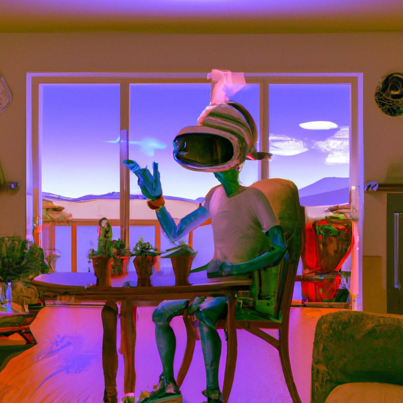 Alien Wearing A VR Headset Digital AI Art Digital Download - Etsy