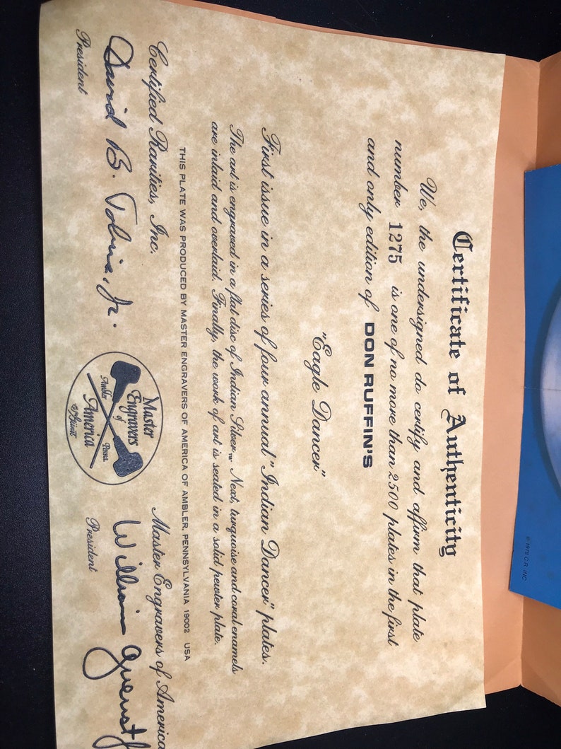 Don Ruffin's Eagle Dancer Pewter Plate, Numbered - Etsy