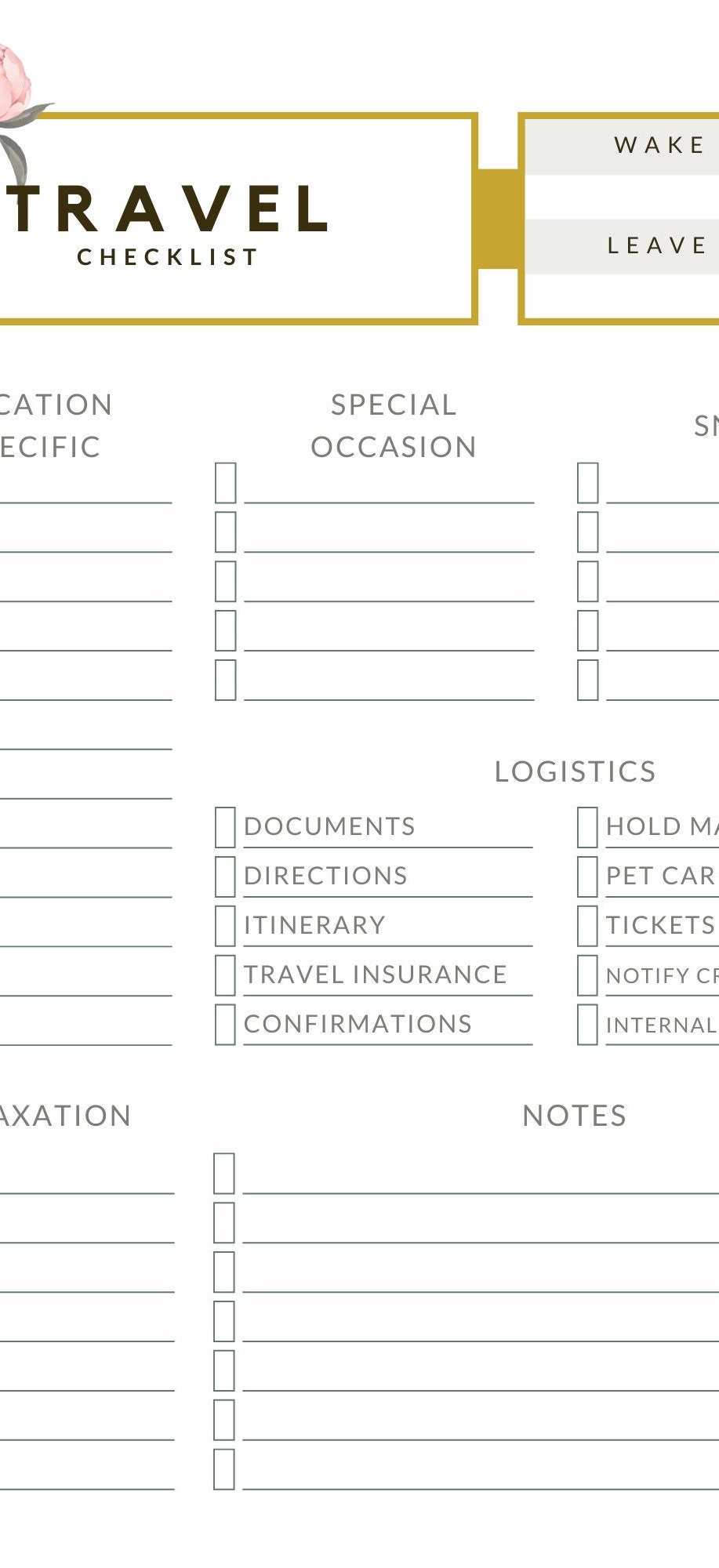 Detailed Travel Checklist, Packing List, Digital Download - Etsy
