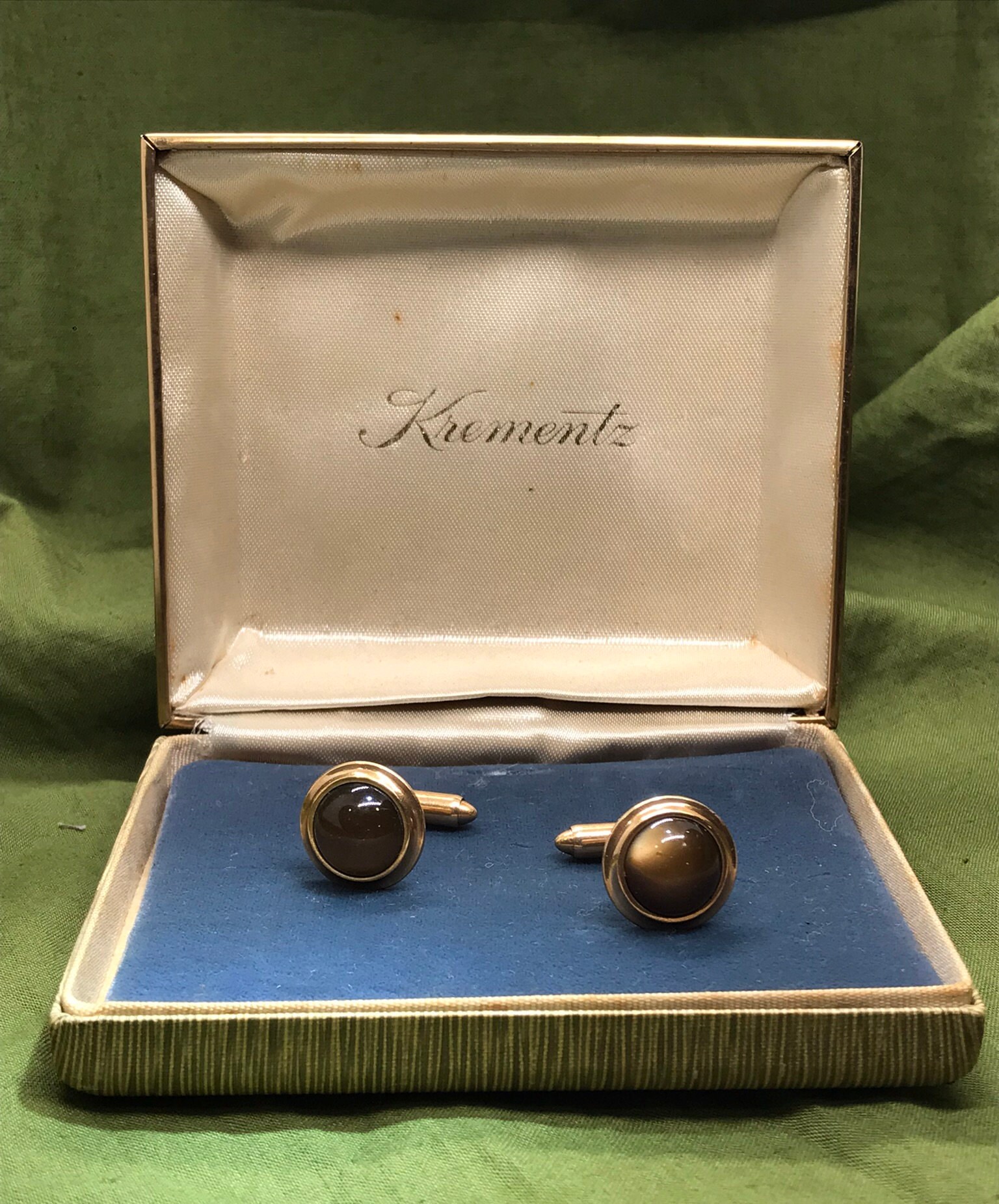 Vintage Krementz Gold and Tiger Eye Cufflinks - Etsy