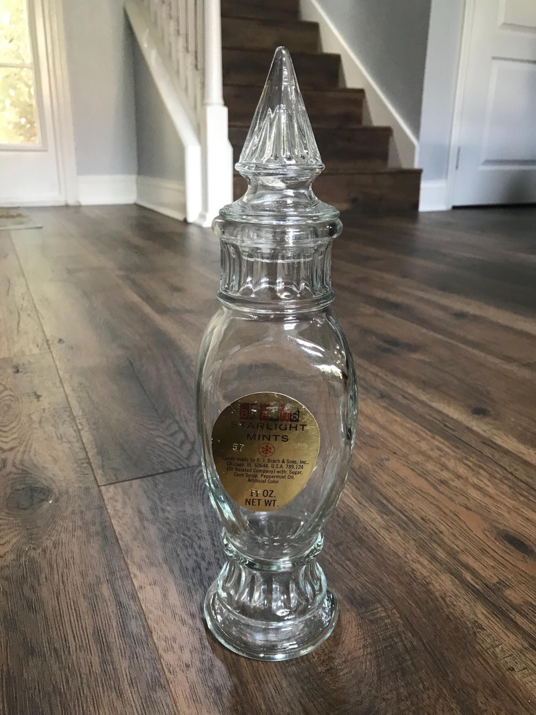 Vintage Brach's Starlight Mints Candy Jar With Original Label and Lid ...