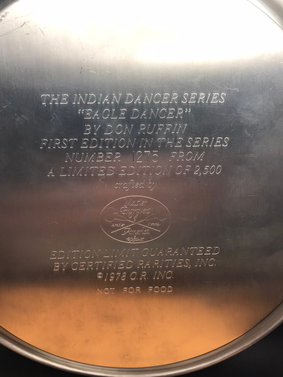 Don Ruffin's Eagle Dancer Pewter Plate, Numbered - Etsy