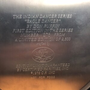 Don Ruffin's Eagle Dancer Pewter Plate, Numbered - Etsy