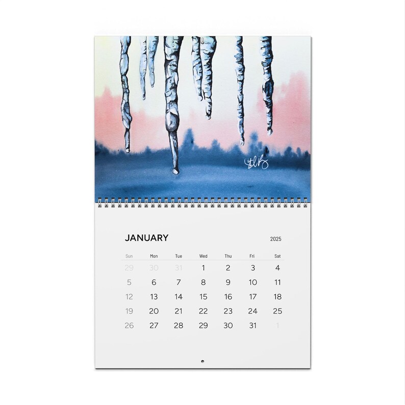 Nature 2025 Wall Calendar, Watercolor Artwork - Monthly Planner - Etsy