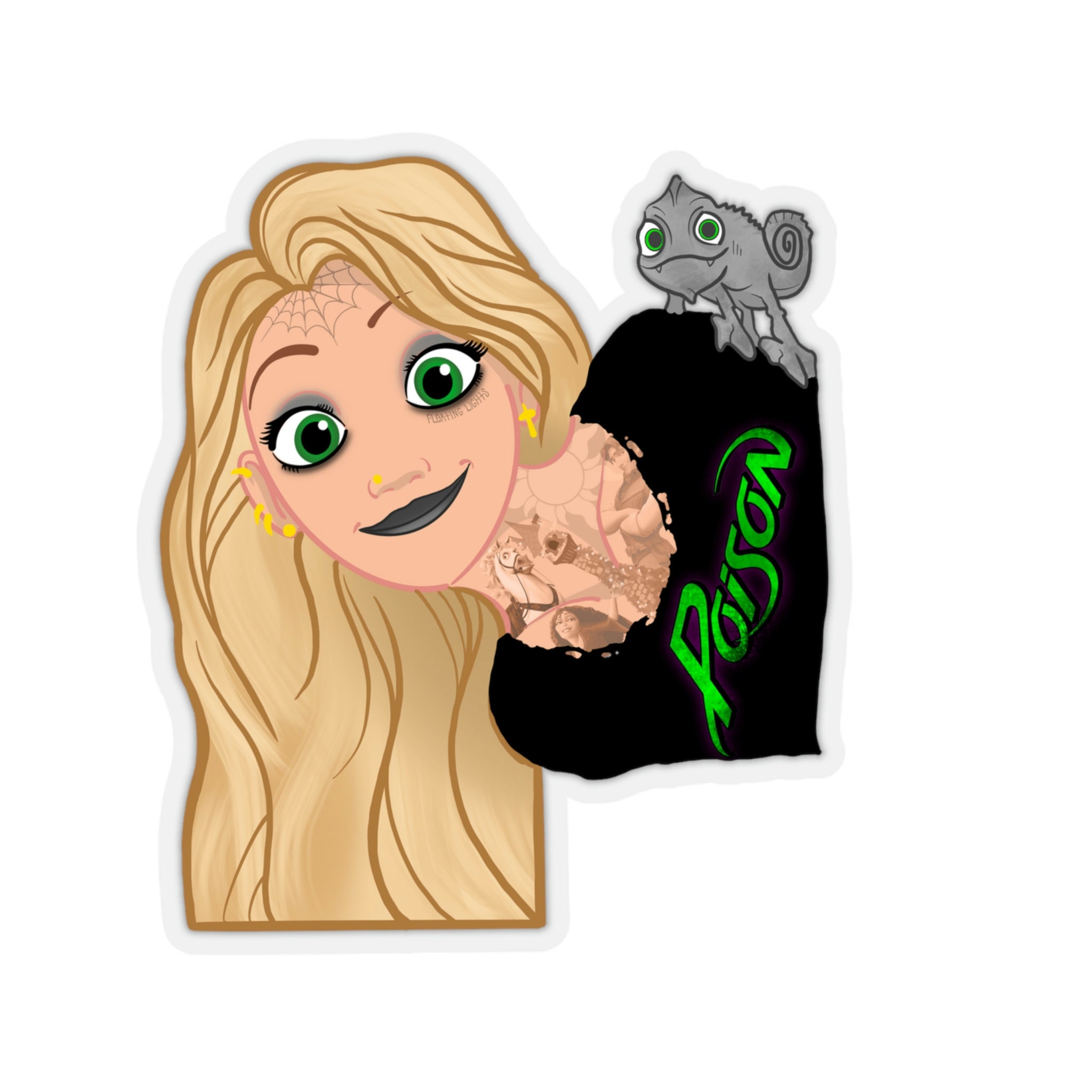 Rapunzel Sticker, Disney, Goth, Disney Princess, Gothic, Punk, Tattooed ...