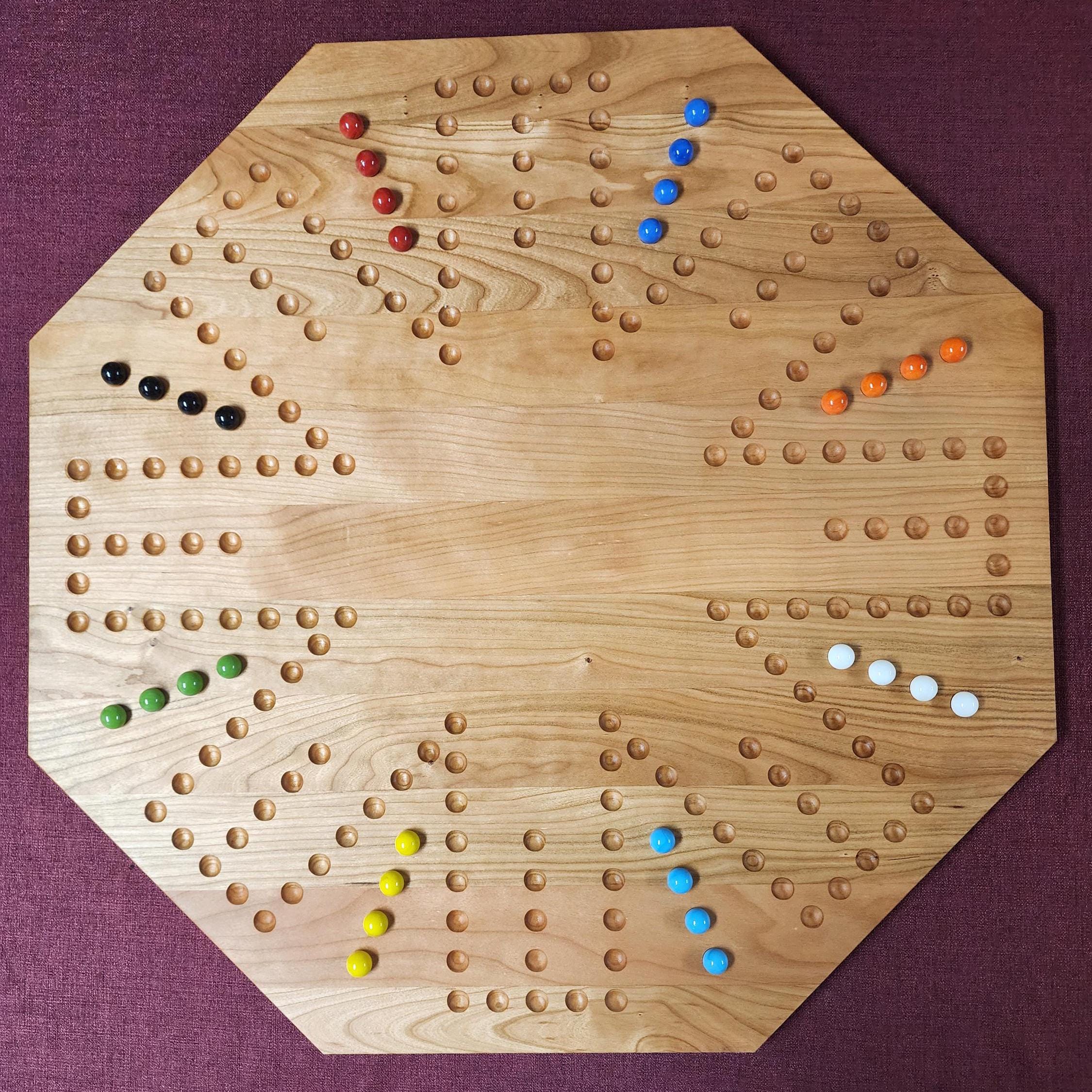 Wooden Carbles Board Game (cards & Marbles) - Etsy