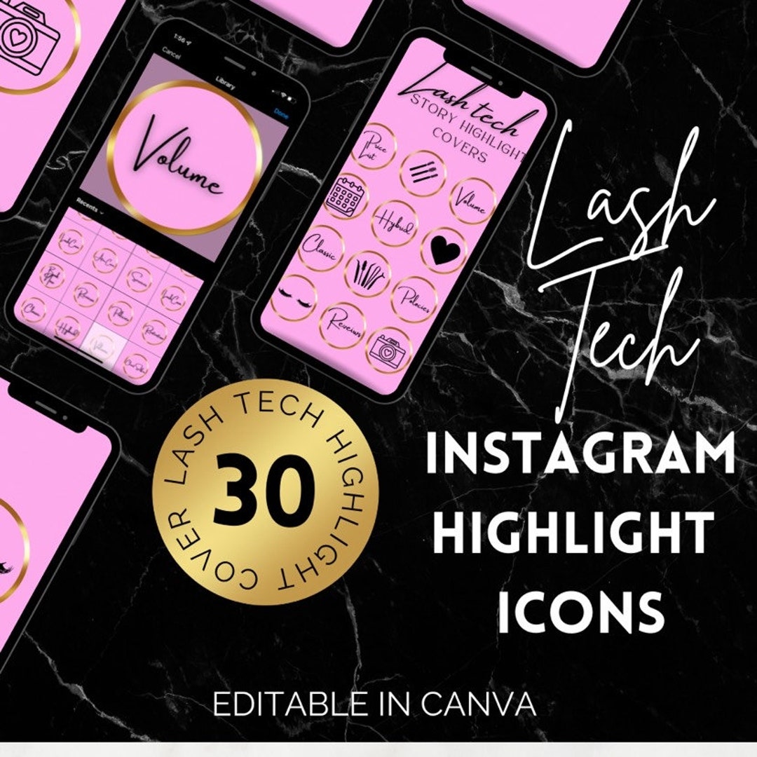 30 Lash Tech Instagram Highlight Covers, Social Media Lash, Lash Tech ...