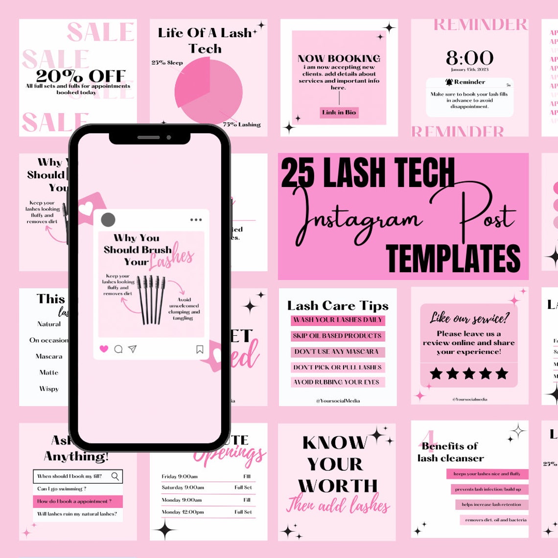 25 Lash Tech Instagram Post, Social Media Lash, Lash Tech Tips, Ready ...