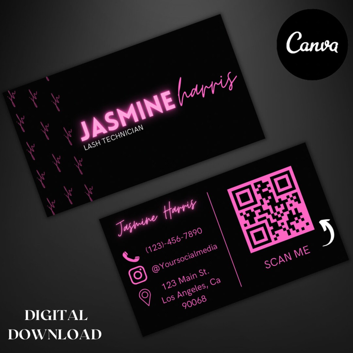 Beauty Business Card Template Professional Lash Tech Business - Etsy