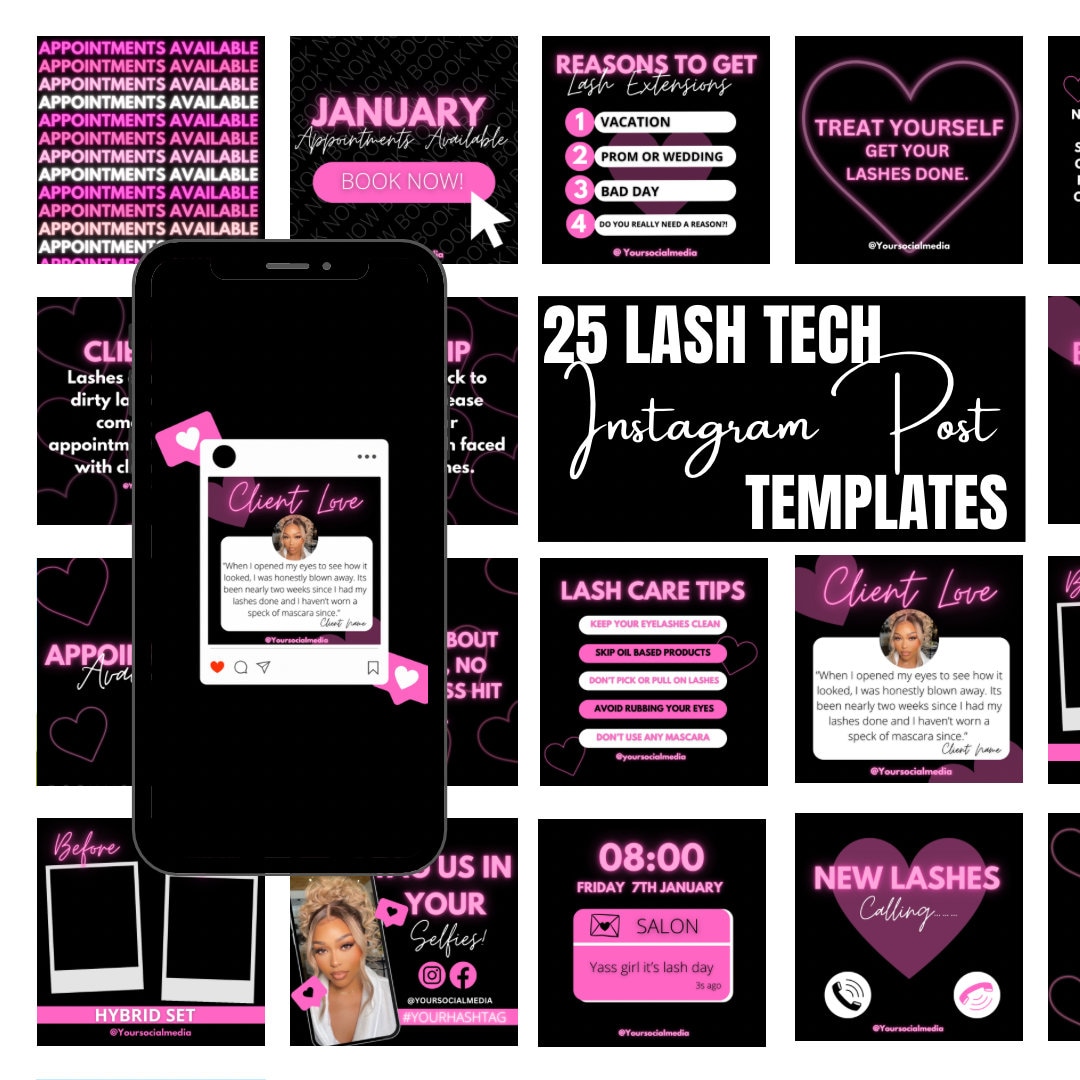 25 Lash Tech Instagram Post, Social Media Lash, Lash Tech Price List ...