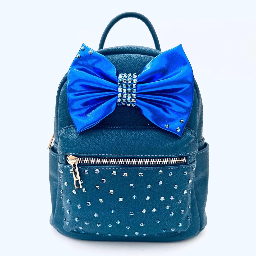 Navy Blue Backpack With Blue Bow - Etsy