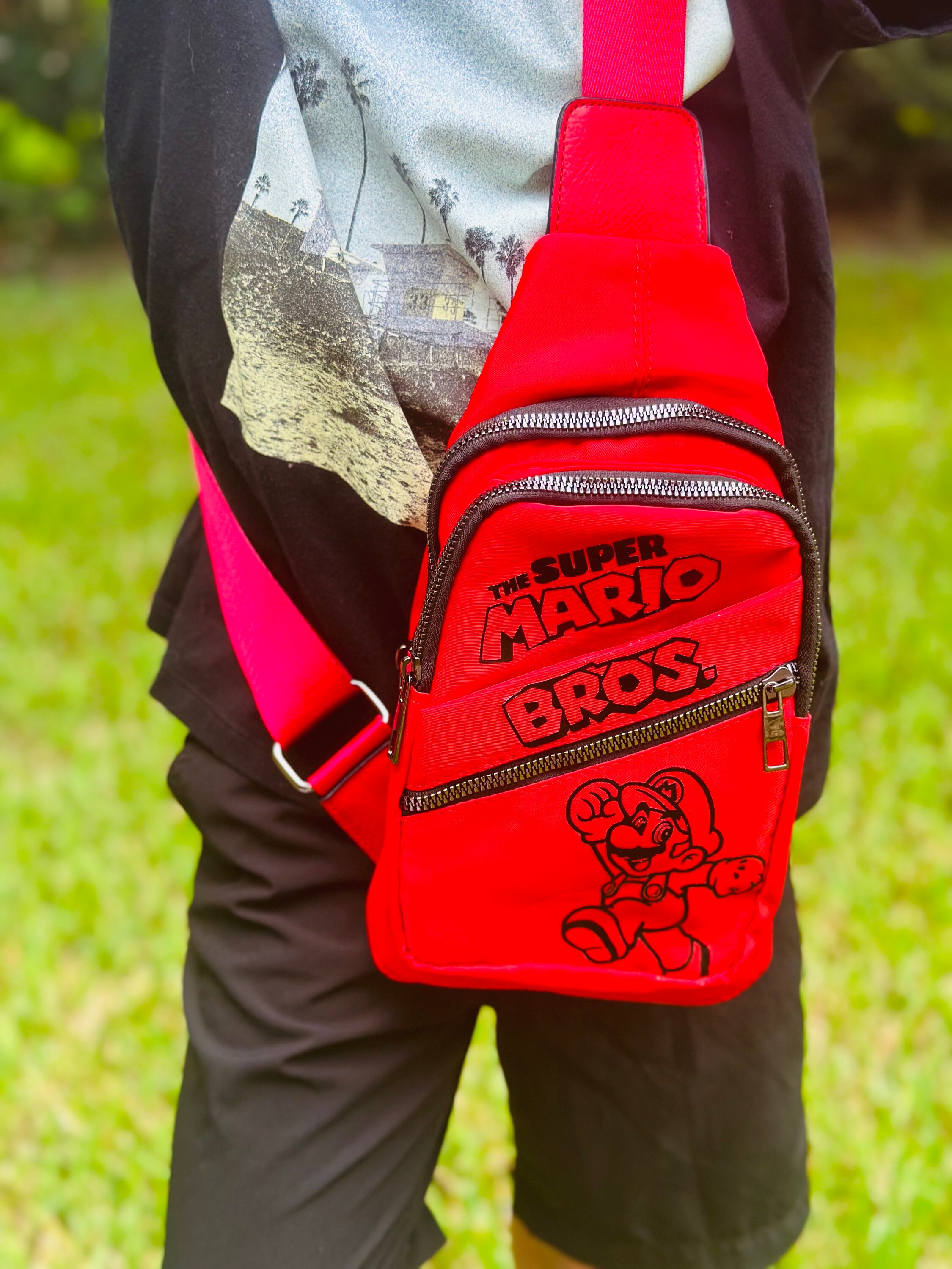 Red Crossover Nylon Bag Super Mario Bros - Etsy