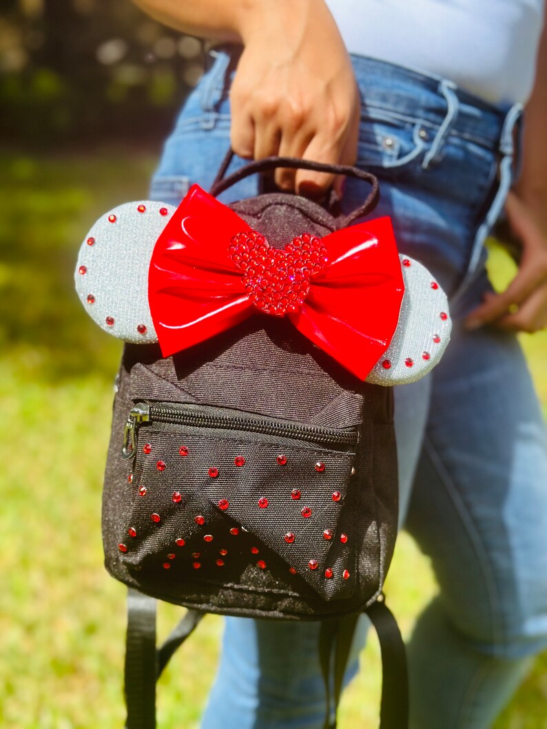 Black Mickey Ears Backpack With Red Bow - Etsy