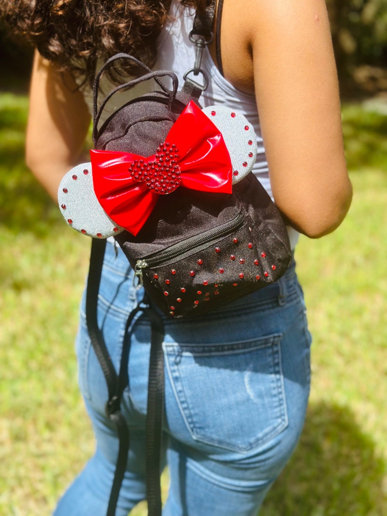Black Mickey Ears Backpack With Red Bow - Etsy