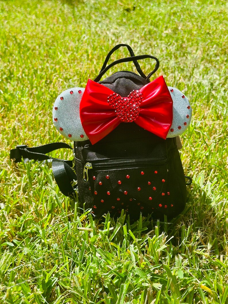 Black Mickey Ears Backpack With Red Bow - Etsy