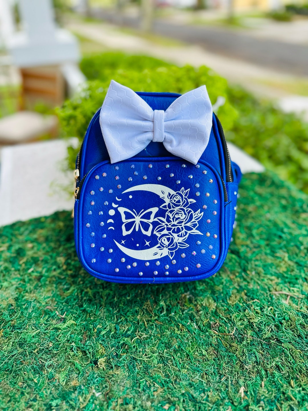 Royal Blue Backpack White Bow - Etsy