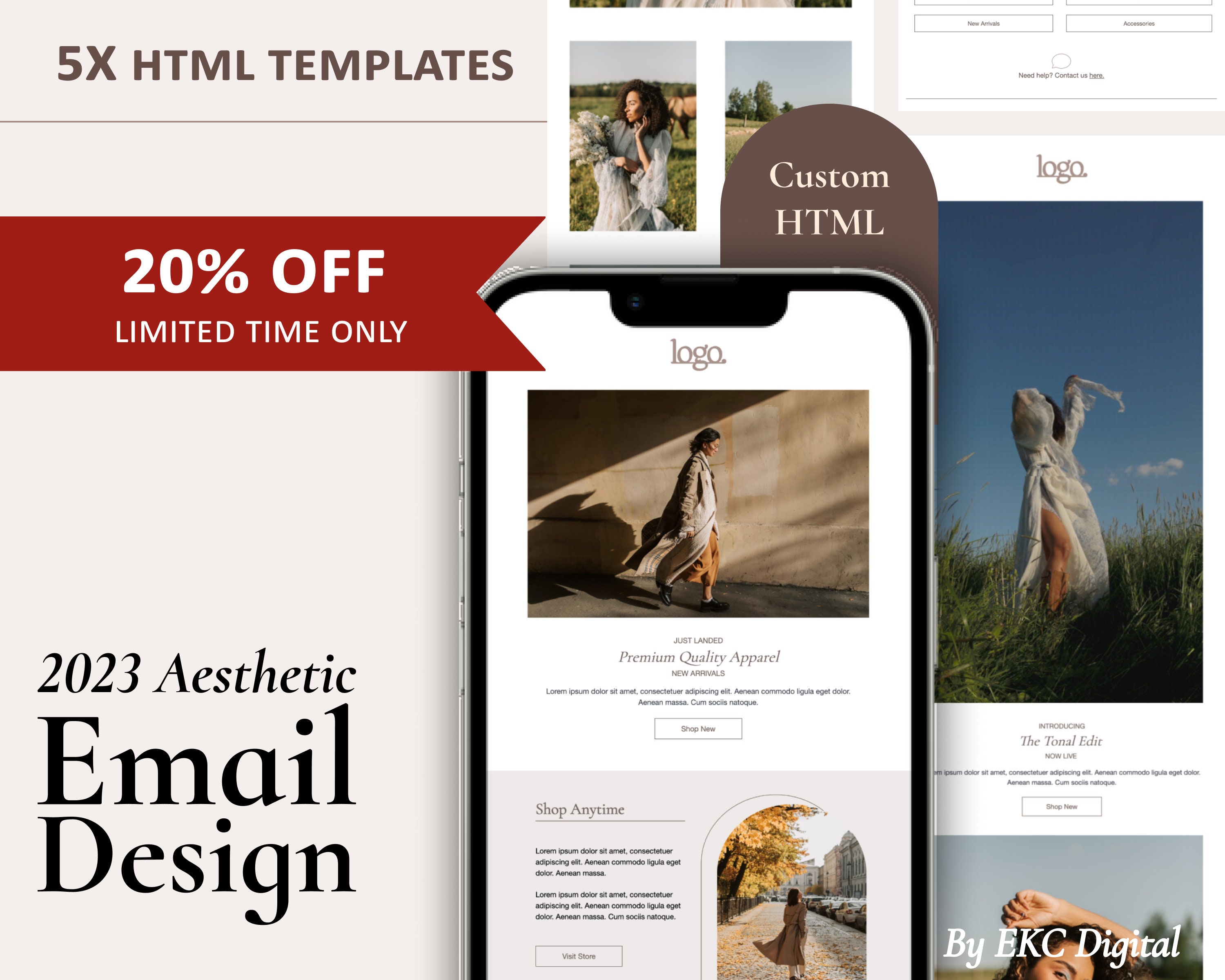 SALE! 5 Responsive Edms, HTML Email Templates, 2023 Email Newsletter ...