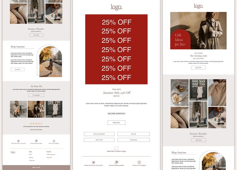 SALE! 5 Responsive Edms, HTML Email Templates, 2023 Email Newsletter ...