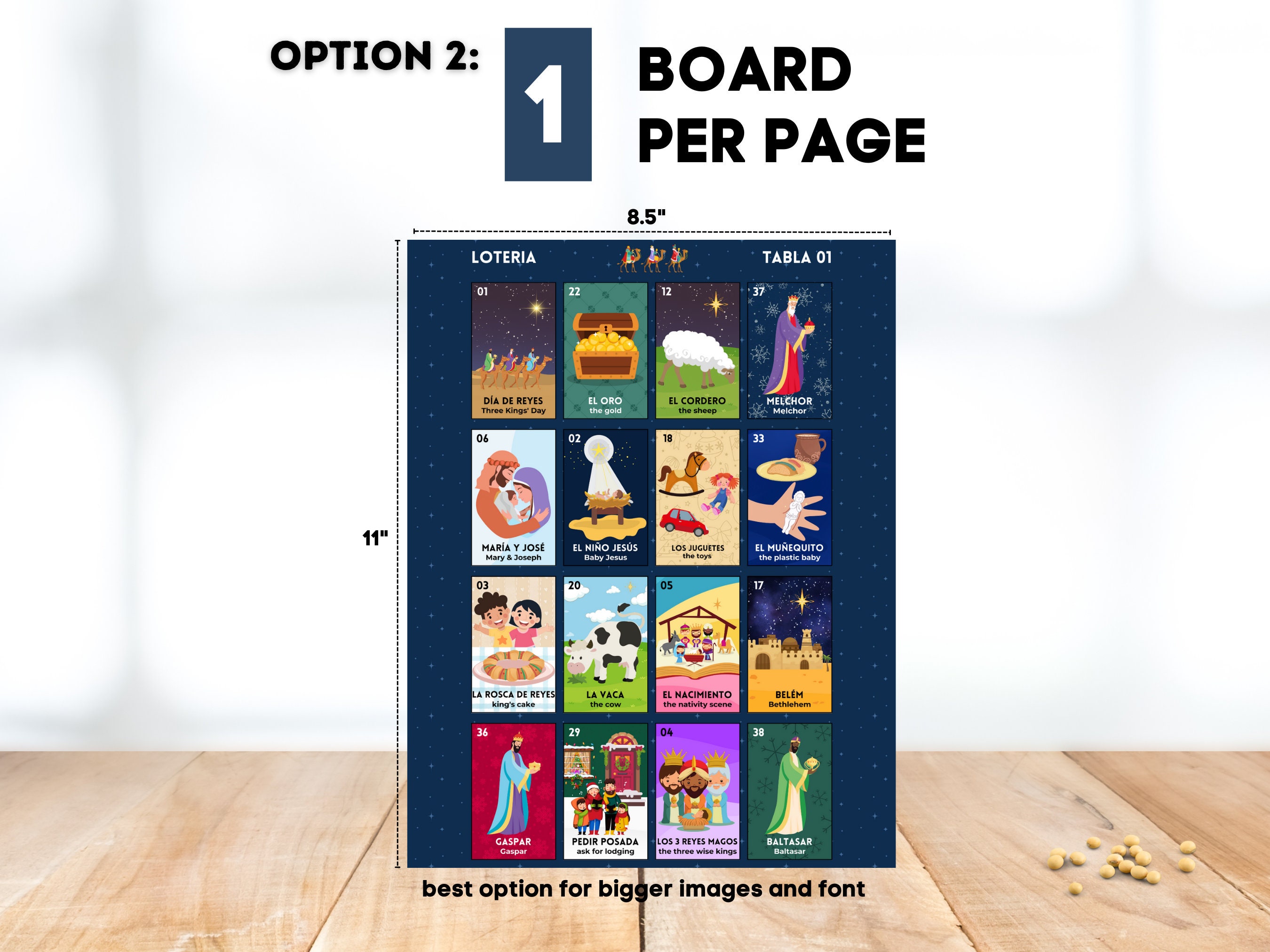 Dia De Reyes Loteria, the Three Kings Bingo Set, 100 Boards, Christmas ...