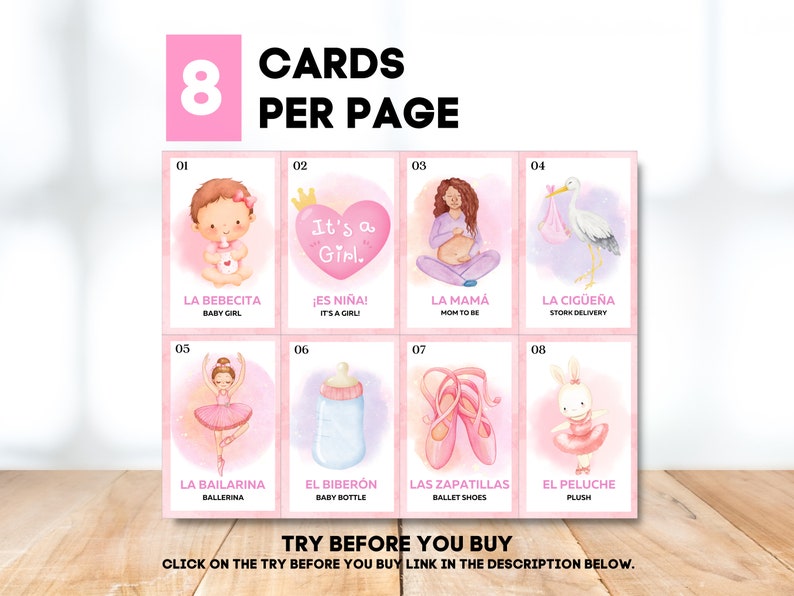 Ballet Baby Shower Loteria, Girl Loteria Baby Shower Ballet Niña, 40 ...
