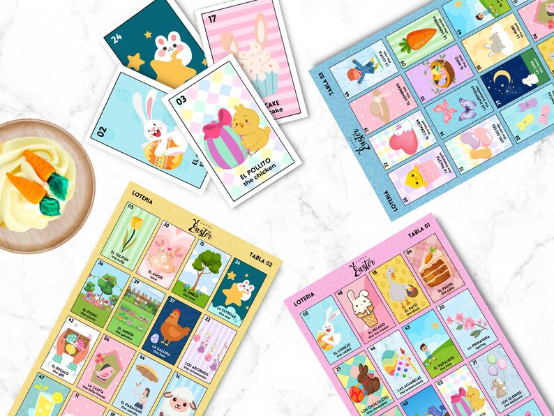Easter Loteria Printable Game, Bilingual Bingo, Kids Party Family ...
