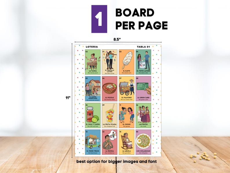 Bilingual Latino Heritage Loteria, Hispanic Culture Bingo Game ...