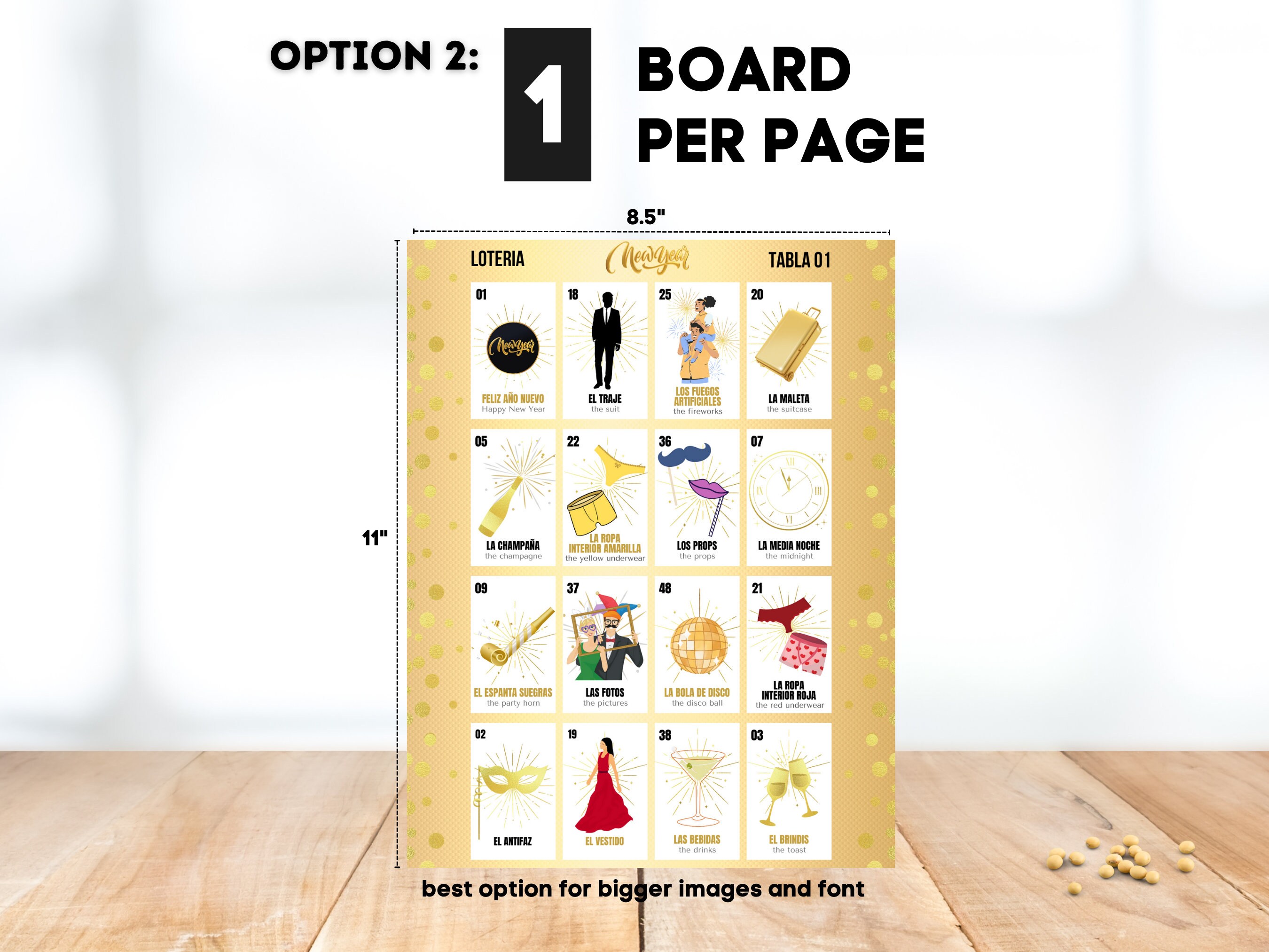 Loteria Año Nuevo, New Year Loteria, 20 Boards, 54 Cards, New Year's ...