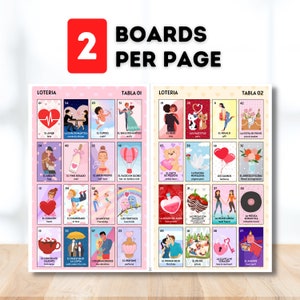 Valentine's Loteria Party Game Love Theme Mexican Loteria Amor Y ...