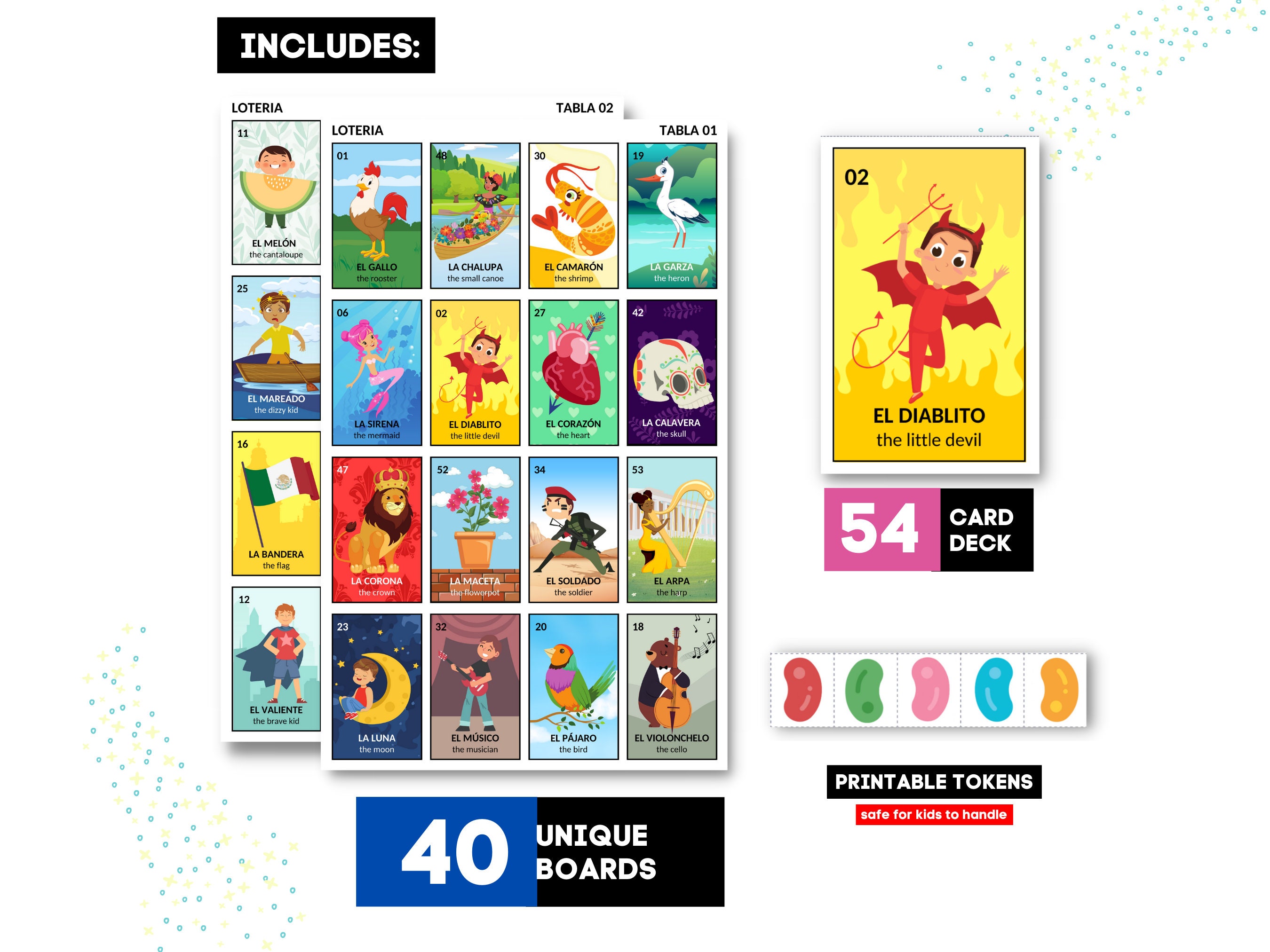 New Mexican Loteria, 40 Boards, Mexican Bingo, Bilingual Loteria ...