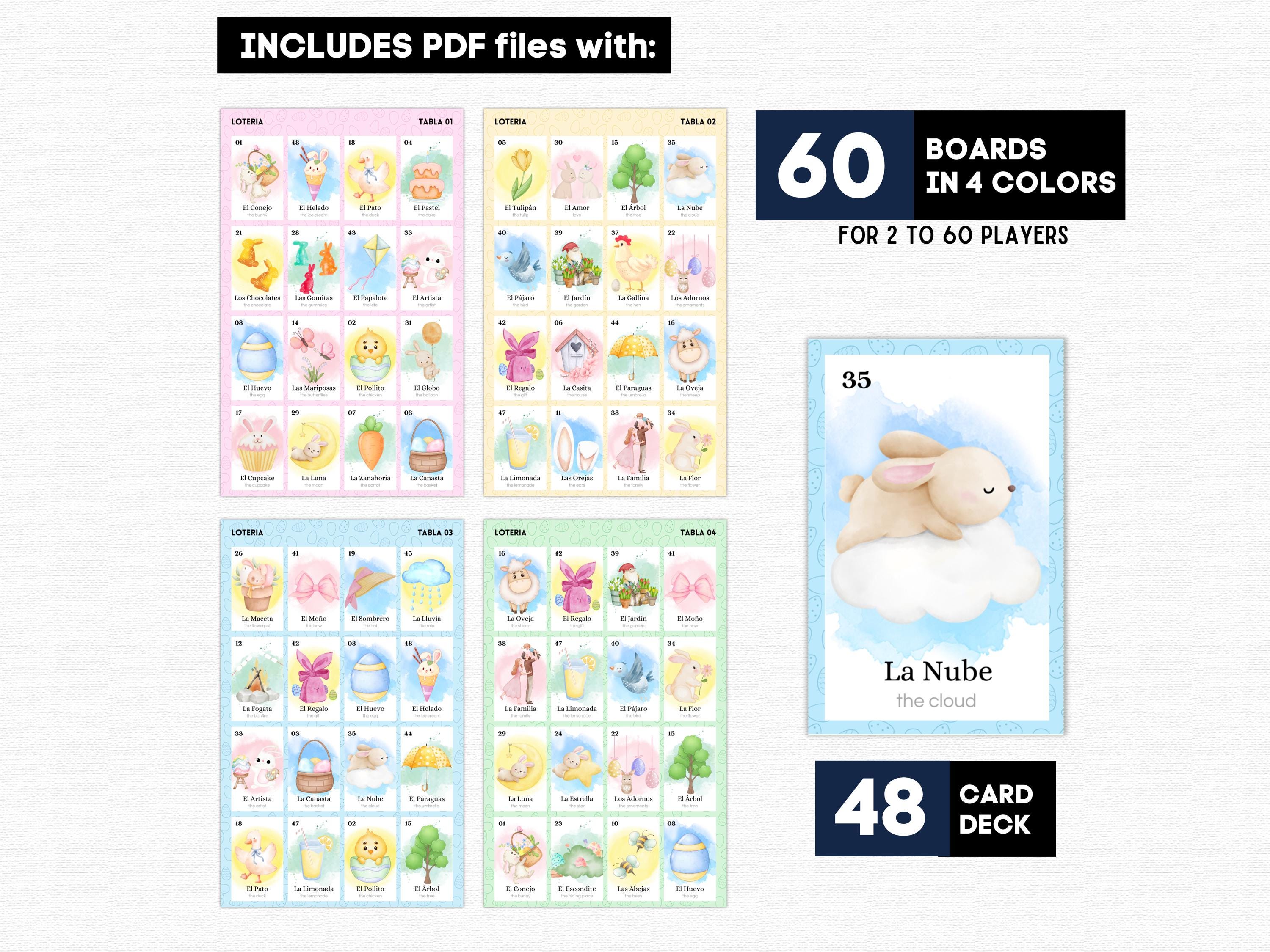 Easter Bunny Loteria Game, Bilingual Spring Easter Bingo for Kids ...