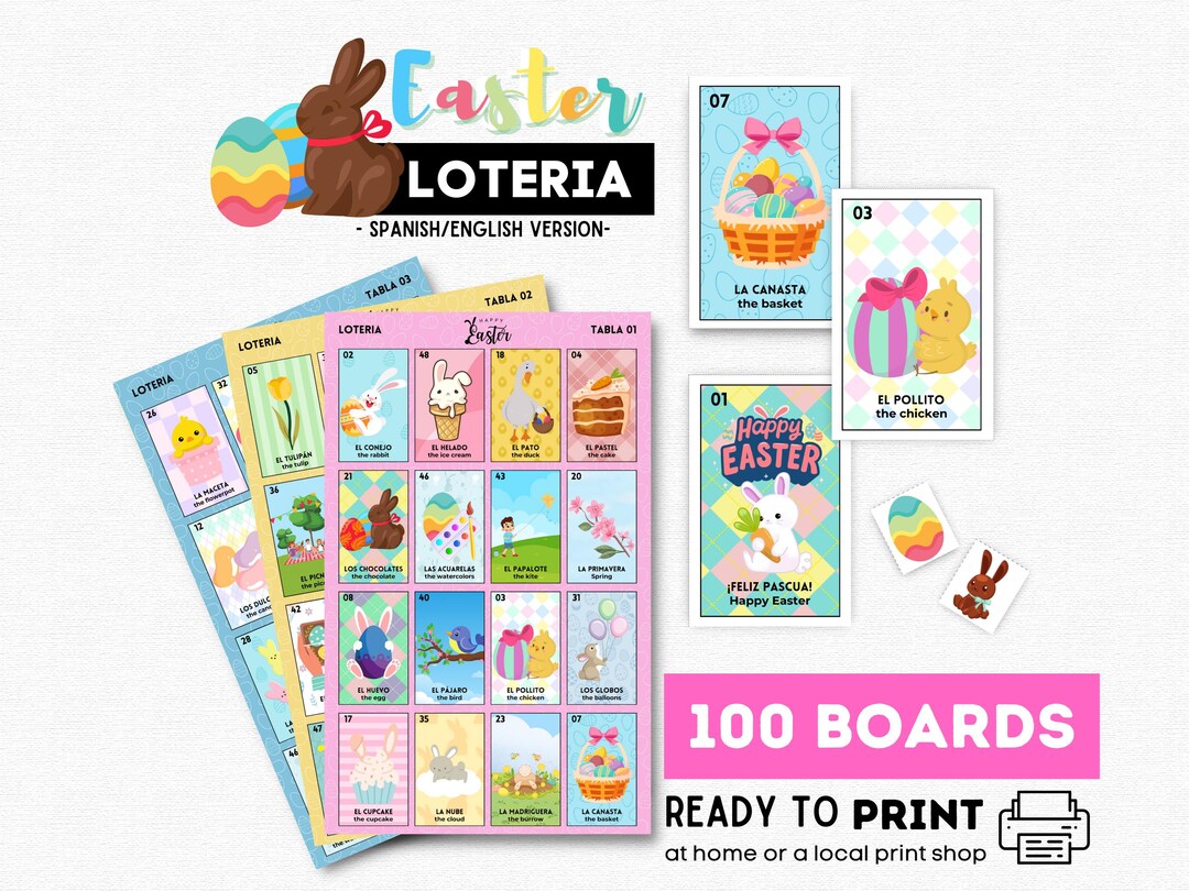 Easter Loteria, Loteria De Pascua, Día De La Coneja, 100 Boards, Easter ...