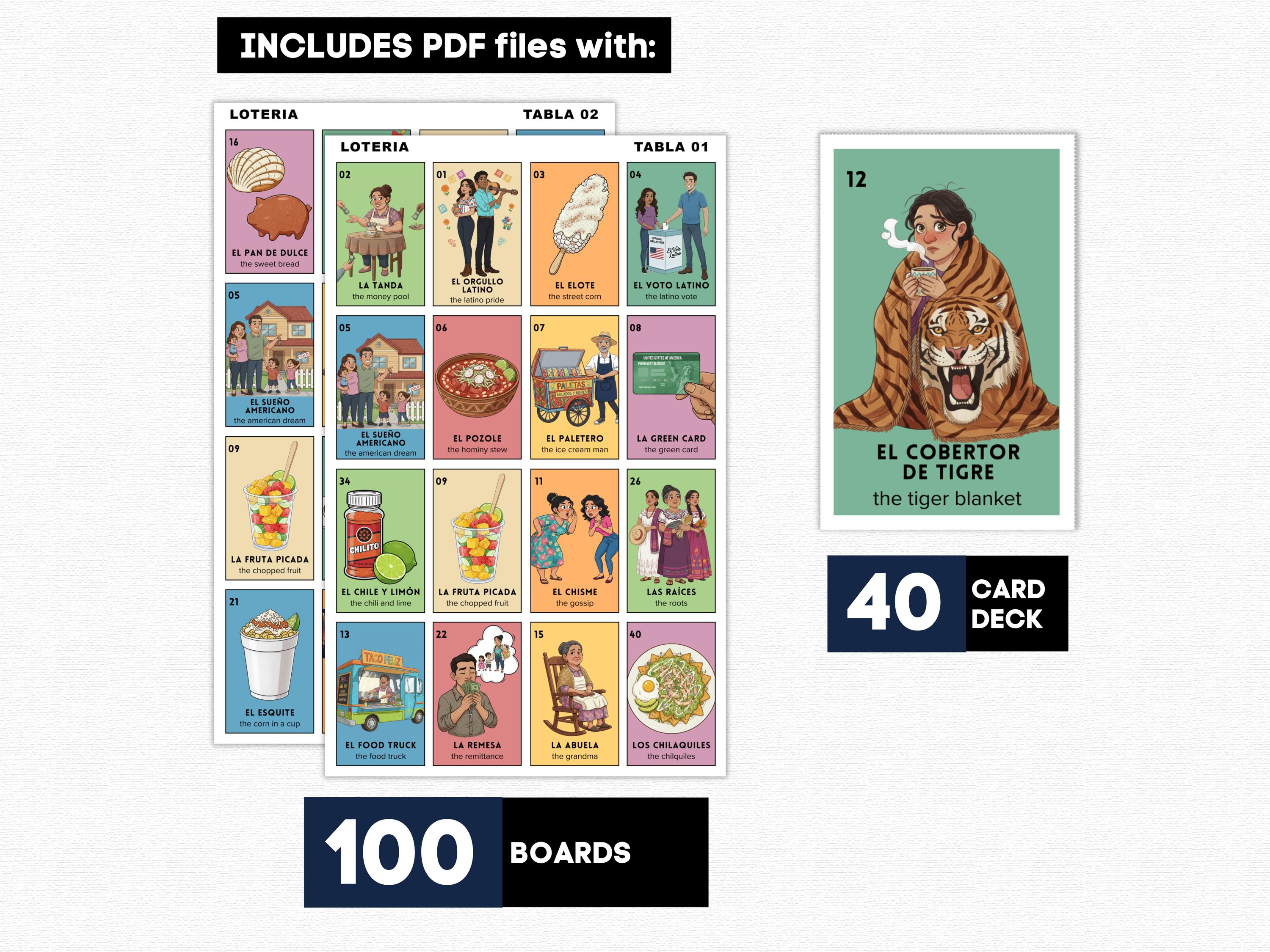 Bilingual Latino Heritage Loteria, Hispanic Culture Bingo Game ...