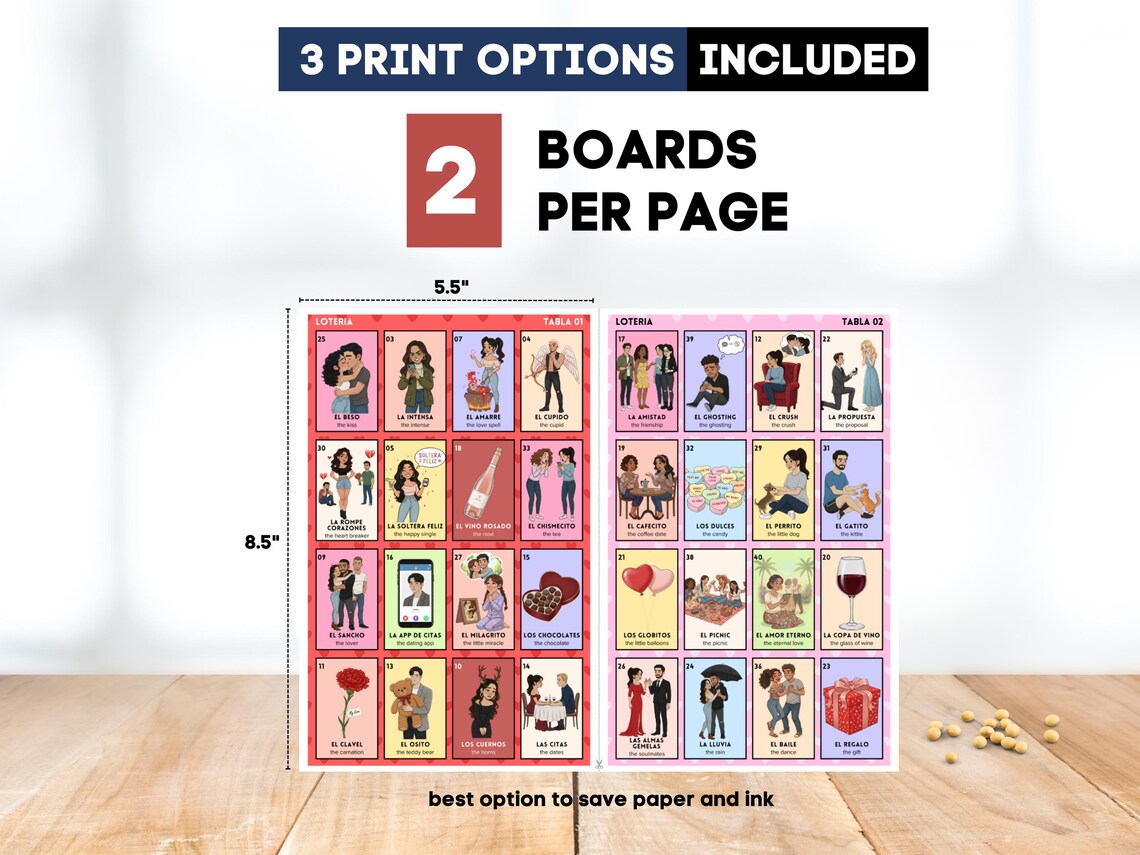 Love Loteria, Multicultural Bilingual Amor Latino Valentine's Bingo ...