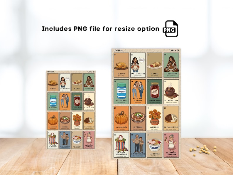 Thanksgiving Latino Loteria, 100 Printable Boards, Multicultural ...