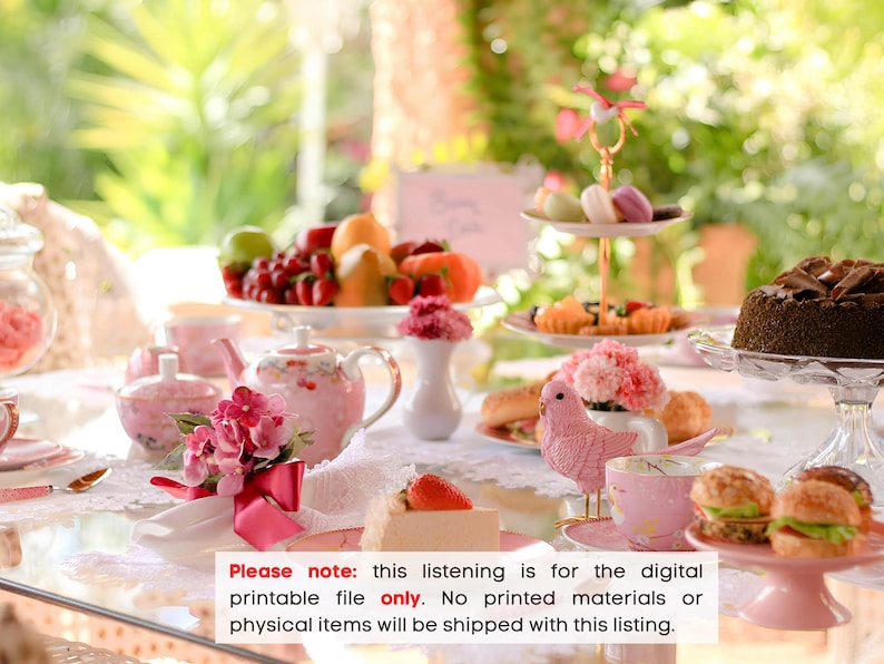 Tea Party Bingo • 60 Printable Cards • Bridal Shower Brunch Game ...