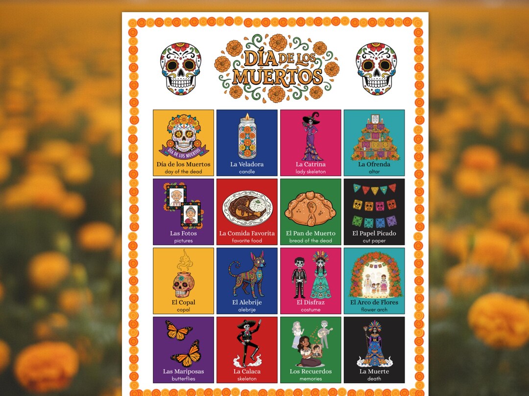 Dia De Los Muertos Loteria, 50 Boards, Day of the Dead Bingo Game ...