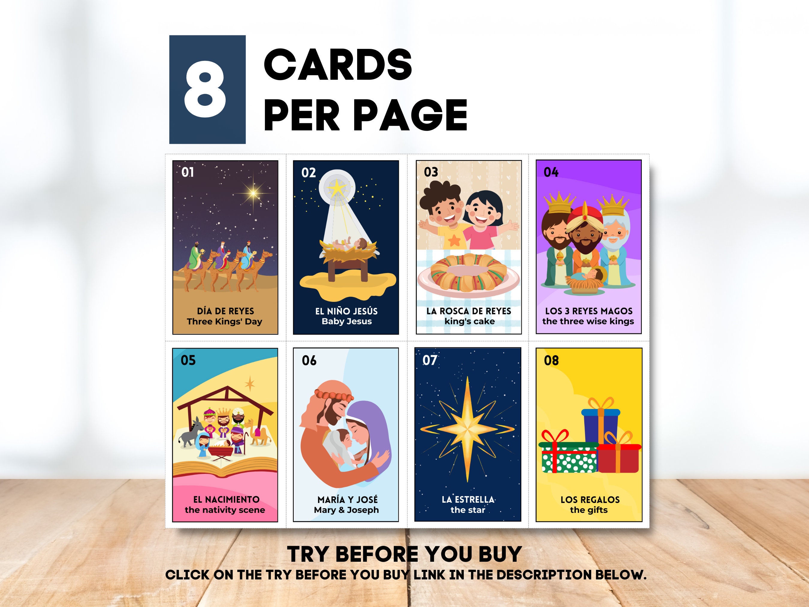 Dia De Reyes Loteria, the Three Kings Bingo Set, 20 Boards, Christmas ...