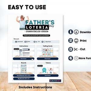 Father's Day Loteria Loteria Día Del Padre 60 Boards 54 - Etsy