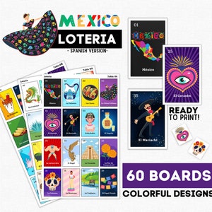 Mexican Loteria Loteria Mexicana 60 Boards 54 Calling - Etsy