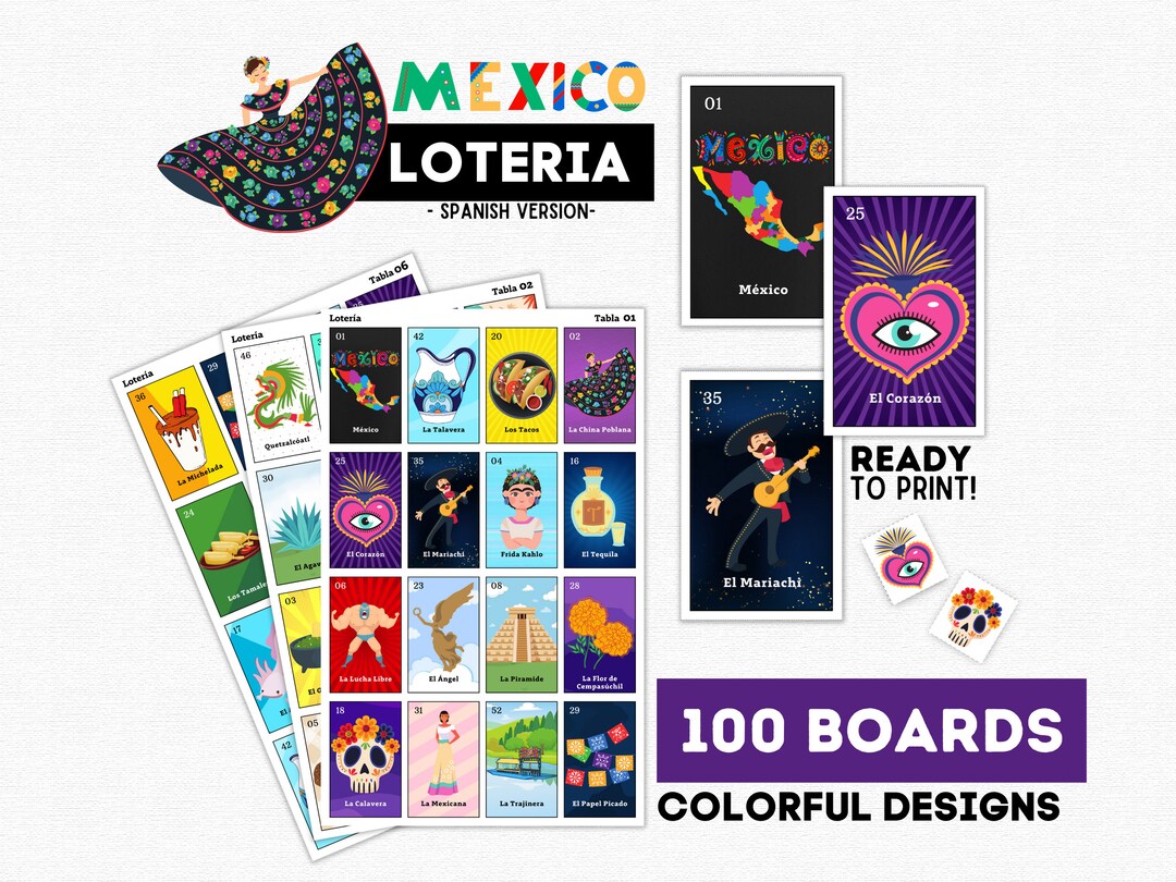 Mexican Loteria, Loteria Mexicana, 100 Boards, 54 Calling Cards, Viva ...