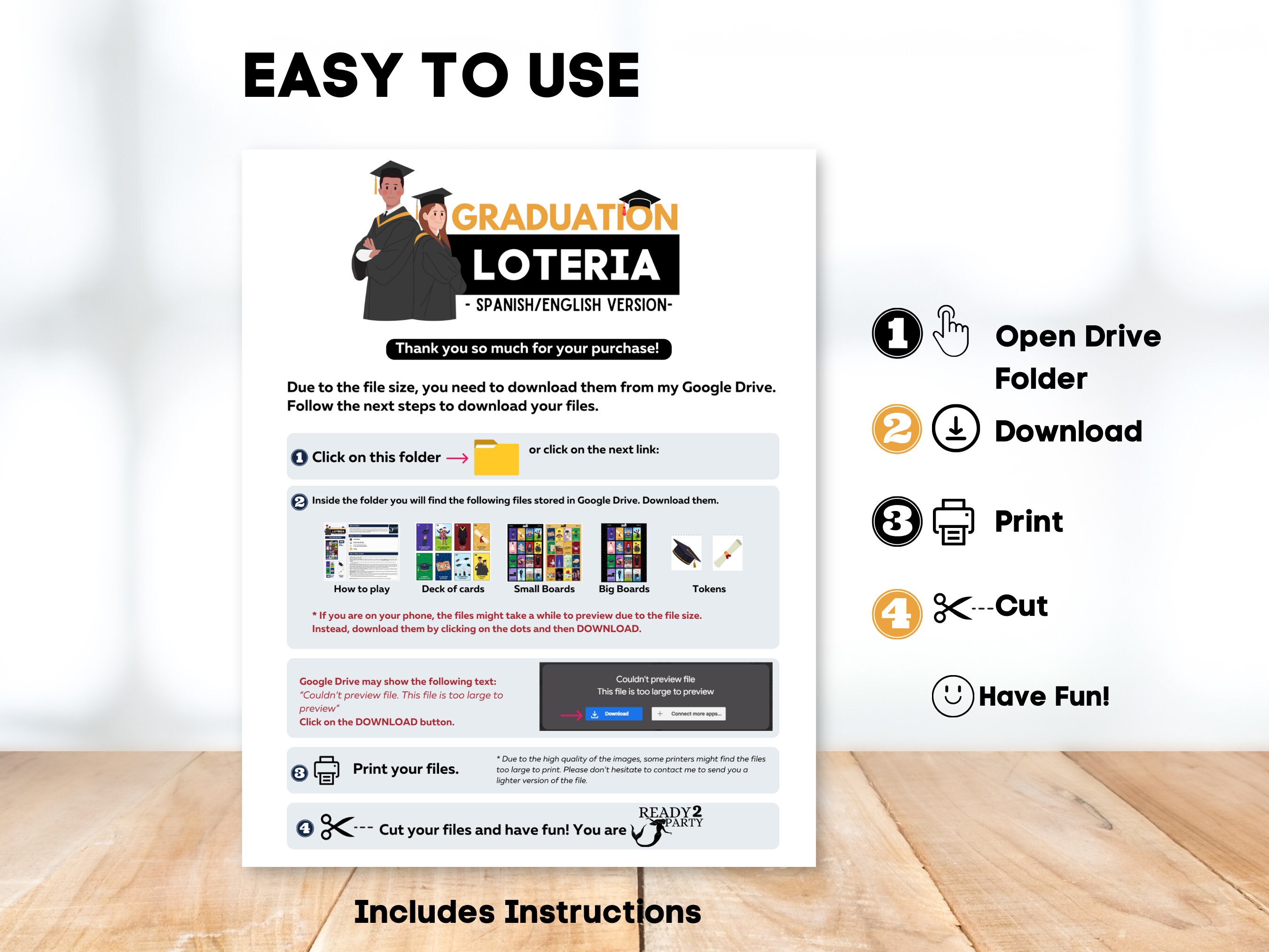 Graduation Loteria, Loteria De Graduación, 40 Boards, for High School ...