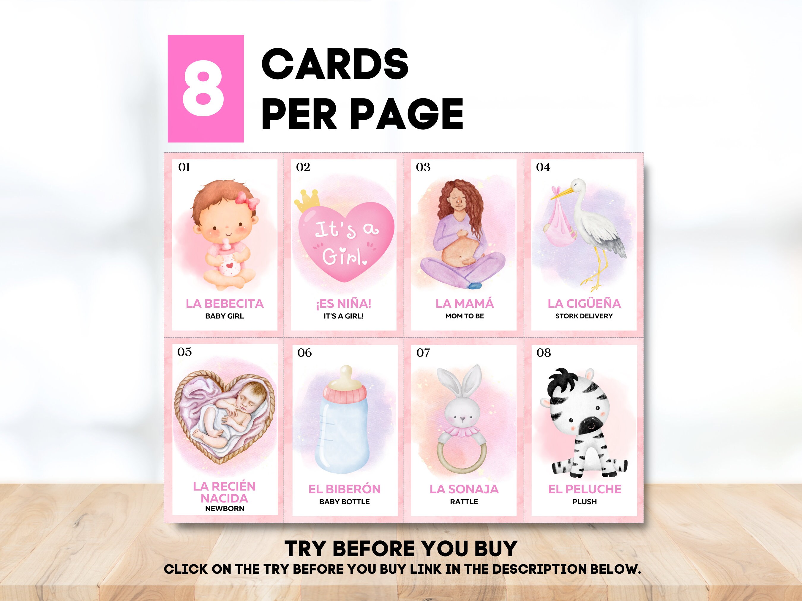 Girl Baby Shower Loteria, Girl Loteria Baby Shower Niña, 40 Unique ...