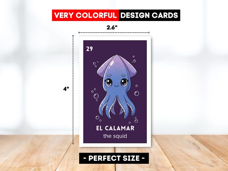 Colorful Kid's Loteria, Bilingual Kid Friendly Mexican Fiesta Bingo ...