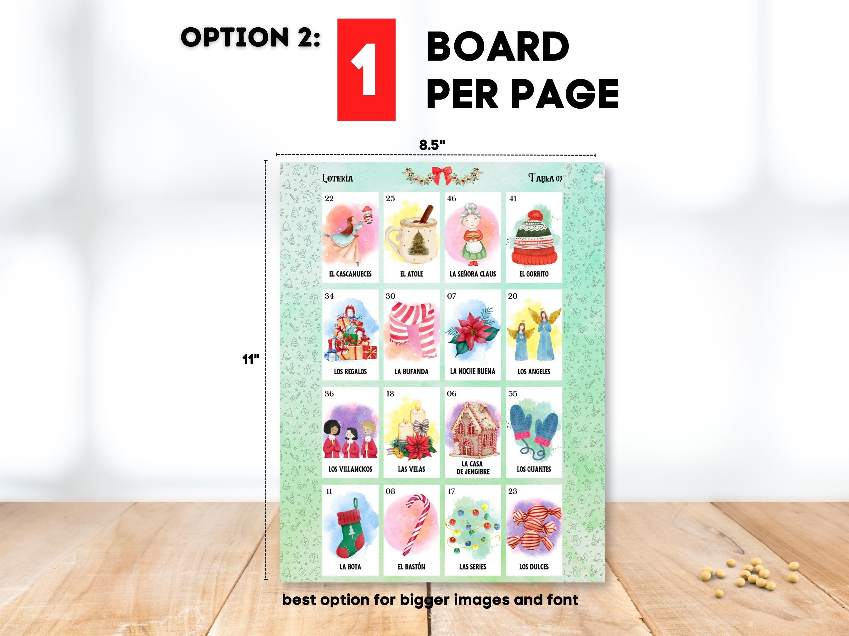 Loteria Navideña, 100 Boards, Spanish Christmas Holiday Bingo, (digital ...