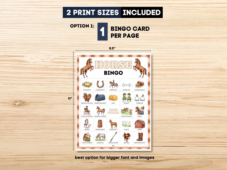 Horse Bingo • 60 Printable Cards • Kentucky Derby Game • Horse Party ...