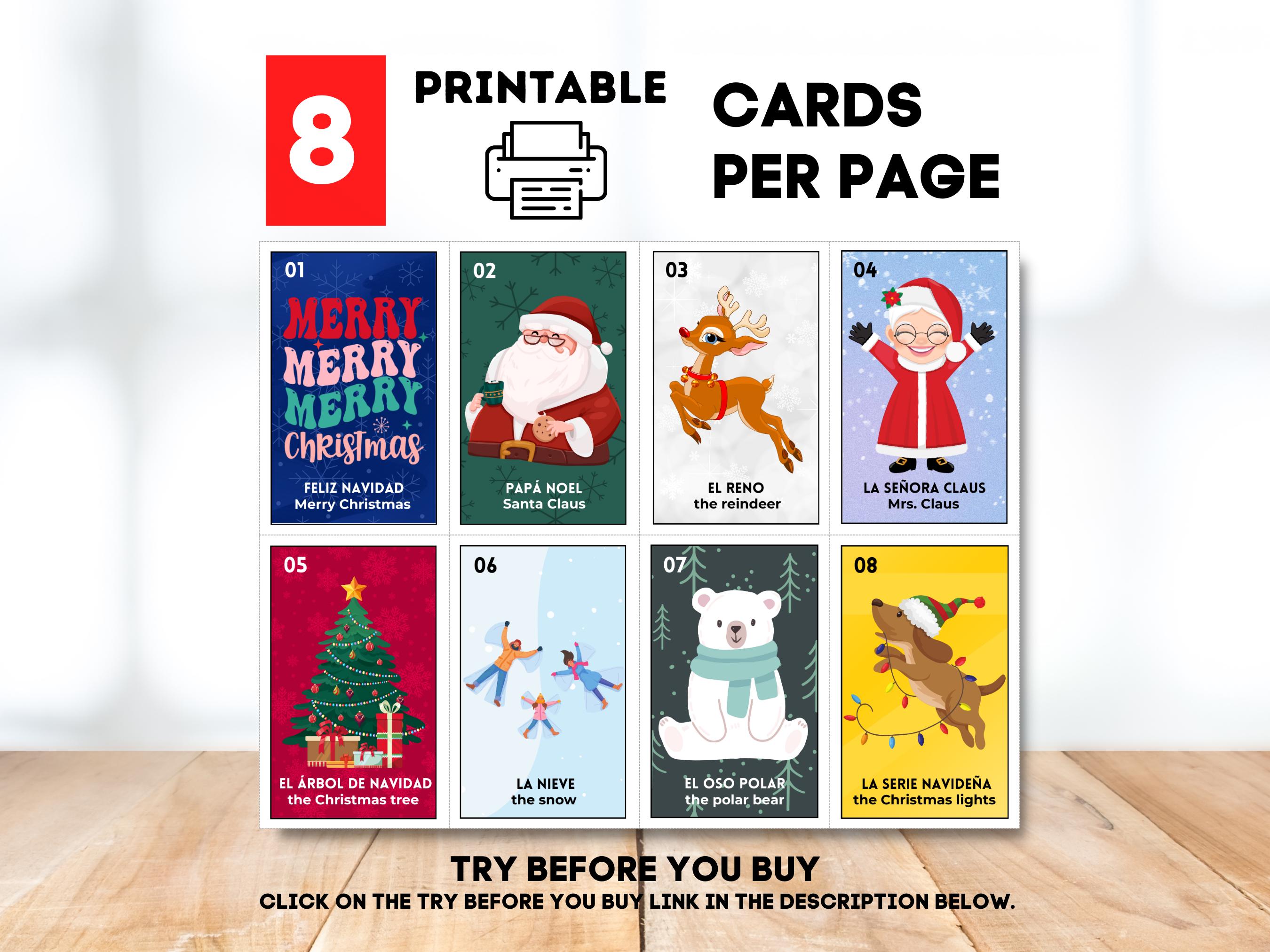 Christmas Loteria, 60 Boards, Loteria Navideña, Bilingual Holiday Bingo ...