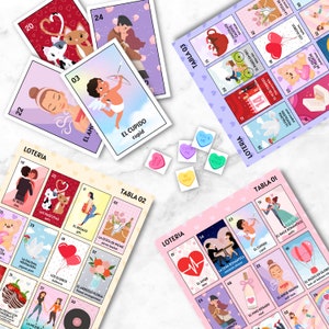 Valentine's Loteria Party Game Love Theme Mexican Loteria Amor Y ...
