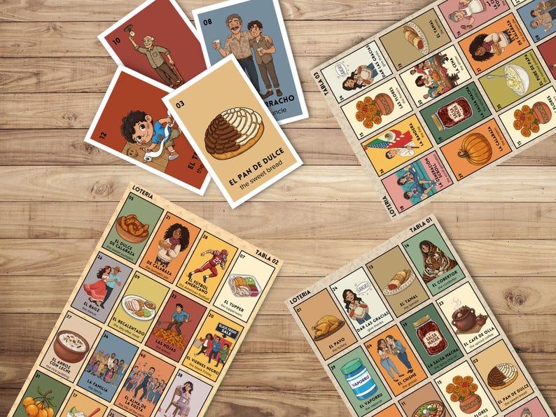 Thanksgiving Latino Loteria, 100 Printable Boards, Multicultural ...
