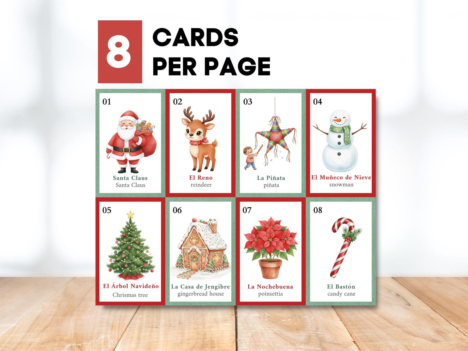 Christmas Loteria, 100 Printable Boards, Loteria Navideña, Bilingual ...